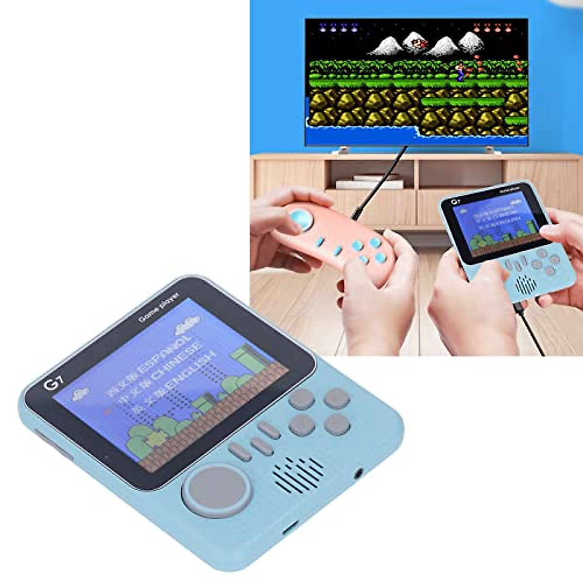 Elolicu G7 Handheld Game Console for Kid Children, 2022 New Portable 3.5 Inch Screen Built in 666 Classic Retro Video Games Console Single Player Lightweight Gaming Device Support for Connecting TV