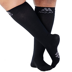 Mojo Compression Socks Premier Socks - Premium Recovery & Performance, 20-30 mmHg Coolmax Material - Medical Grade for Men & Women - Enhance Circulation & Decrease Swelling - 1 Pair