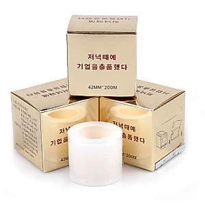 4 PCS Disposable Eyebrow Tattoo Plastic Wrap Preservative Film For Professional Eyebrow Lips Permanent Make Up Supplies Wrap Cover Tape Roll (4 Rolls Preservative Film)