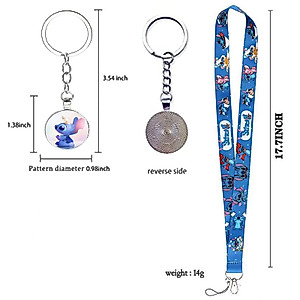 FLYZKUO Upgrade Your Style with our Stitch Merchandise Set - Complete with Drawstring Bag, Stickers, Lanyard, More