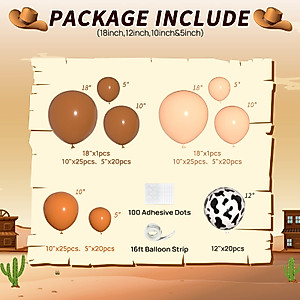 JOGAMS Cow Balloons Arch Garland Kit with 163Pack Brown Nude Cow Print Balloons for Farm Western Cowboy Cowgirl Cow Theme Birthday Baby Shower Party Decorations