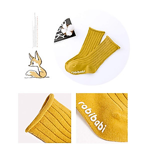 Yenzat Baby Toddler Knee High Non Skid Socks Grip Girls Boys Long Stockings Anti Slip 18-36 Months 5 Pairs