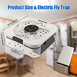 Electric Fly Trap Fly Trap Pest Device Gnat Flying Insect Trap Automatic Indoor Fly Trap Fly Catcher Pest Control Traps Pest Reject Control Catcher Insect Repellents Tools for Ranch, Garden (2 Pcs)