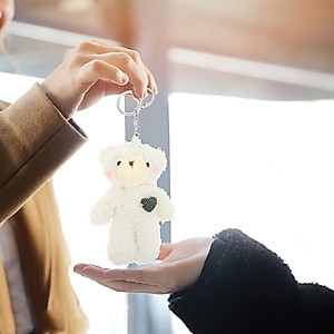 2pcs Plush Bear Keychain Teddy Bear Keychain Aniaml Key Ring Hanging Ornament Plush Stuffed Animal Car Key Holder for Girls Women