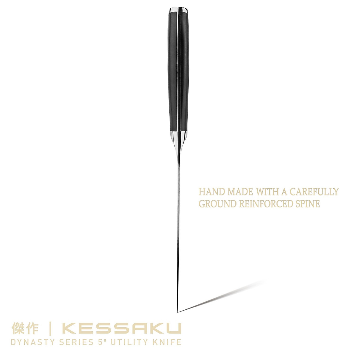 KESSAKU Utility Knife - 5 inch - Dynasty Series - Razor Sharp Kitchen Knife - Forged ThyssenKrupp German High Carbon Stainless Steel - G10 Garolite Handle with Blade Guard
