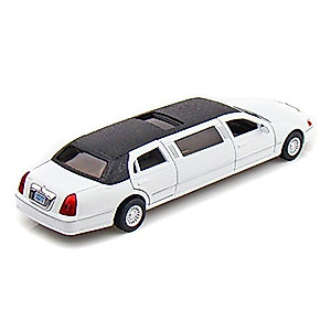 Kinsmart 1/38 Scale Diecast 1999 Lincoln Town Car Stretch Limousine in Color White