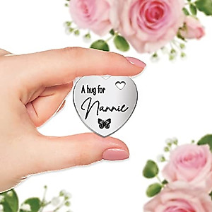Inspirational Pocket Hug Token Gift for Grandma, Long Distance Relationship Keepsake Stainless Steel Double Sided Little Heart Shaped Pocket Hug Token Gift for Grandma Nana- A Pocket Hug for Nannie