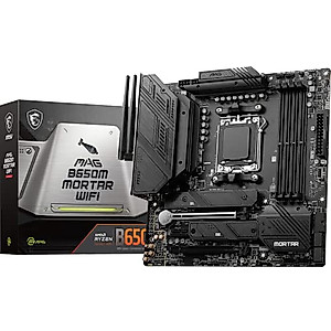 MSI MAG B650M Mortar WiFi Gaming Motherboard (AMD AM5, mATX, DDR5, PCIe 4.0, M.2, SATA 6Gb/s, USB 3.2 Gen 2, HDMI/DP, Wi-Fi 6E, AMD Ryzen 7000 Series Desktop Processors)