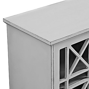 Walker Edison Wood Kitchen Accent Buffet Sideboard Entryway Serving Storage Cabinet with Doors Entryway Kitchen-Dining Room Console Living Room, 32 Inch, Grey