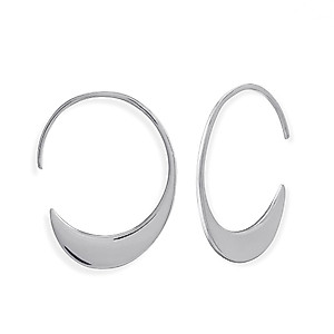 Boma Jewelry Sterling Silver Polished Pull Through Hoop Earrings