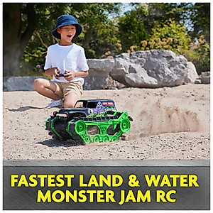 Monster Jam, Official Grave Digger Trax All-Terrain Remote Control Outdoor Vehicle, 1:15 Scale, Kids Toys for Boys and Girls Ages 4-6+