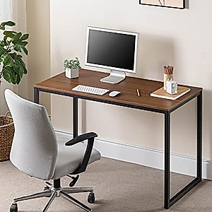 ZINUS Jennifer 47 Inch Black Frame Desk / Computer Workstation / Office Desk / Easy Assembly, Brown