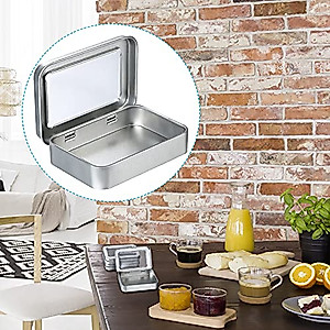 Rectangular Hinged Tins Box Metal Rectangular Empty Container Metal Storage Organizer Tins Small Metal Empty Hinged Tins Mini Portable Box Containers with Clear Window for Candies (24)