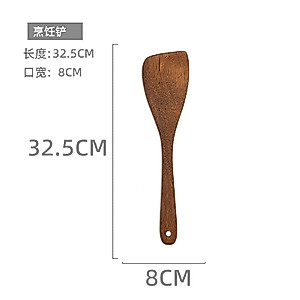 Wooden Spatulas for cooking - Set of 2 12.8 Inch 12 Inch Versatile Utensils, Wooden Spoons, Anti Scratch Non Stick Cookware, Eco Friendly, Wooden Wok Spatula Turner For Cooking