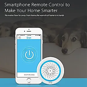 Z-Wave Plus Siren Alarm with Strobe alerts, NEO Smart Siren, Support USB Charge and with Back up Battery Works with SmartThings, Blue