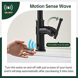 Touchless Oil Rubbed Bronze Kitchen Faucet with Soap Dispenser, DAYONE Single Handle Faucets for Kitchen Smart Motion Sensor Activated Hands-Free Pull Down, Robinet de Cuisine sans Contact