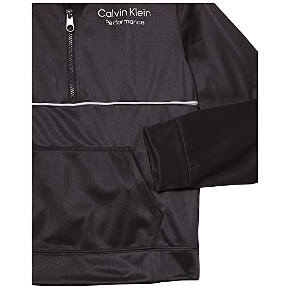 Calvin Klein Girls' Performance Sport Hoodie Sweatshirt, Black Sport, 8-10