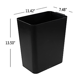Teyyvn 3-Pack 4.5 Gallon Plastic Trash Can, Black Small Garbage Can for Bathroom, Kitchen, Office, Bedroom