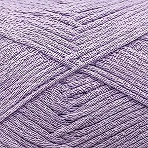 Buvemu Cotton Chainette Yarn, 100% Cotton Fine Weight for Knitting Crocheting, Summer Spring Yarn, 100 Gram (3.53 Ounces) 328 Yards (300 Meters) (Lilac)
