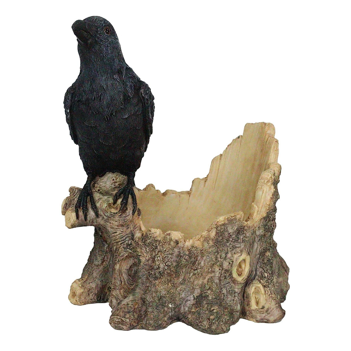 Ebros Gift Macabre Potion Raven Crow Perching On Tree Stump Wine Bottle Holder Figurine Mystical Halloween Kitchen Home Decor Statue Gothic Ravens Crows Edgar Poe Quoth The Raven Nevermore