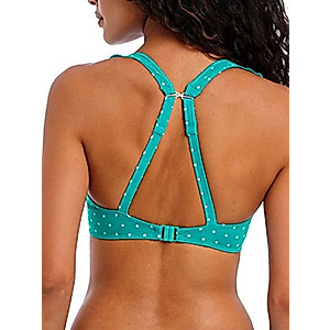Freya Jewel Cove High Apex Underwire Bikini Top with J Hook (7230),34DD,Marine