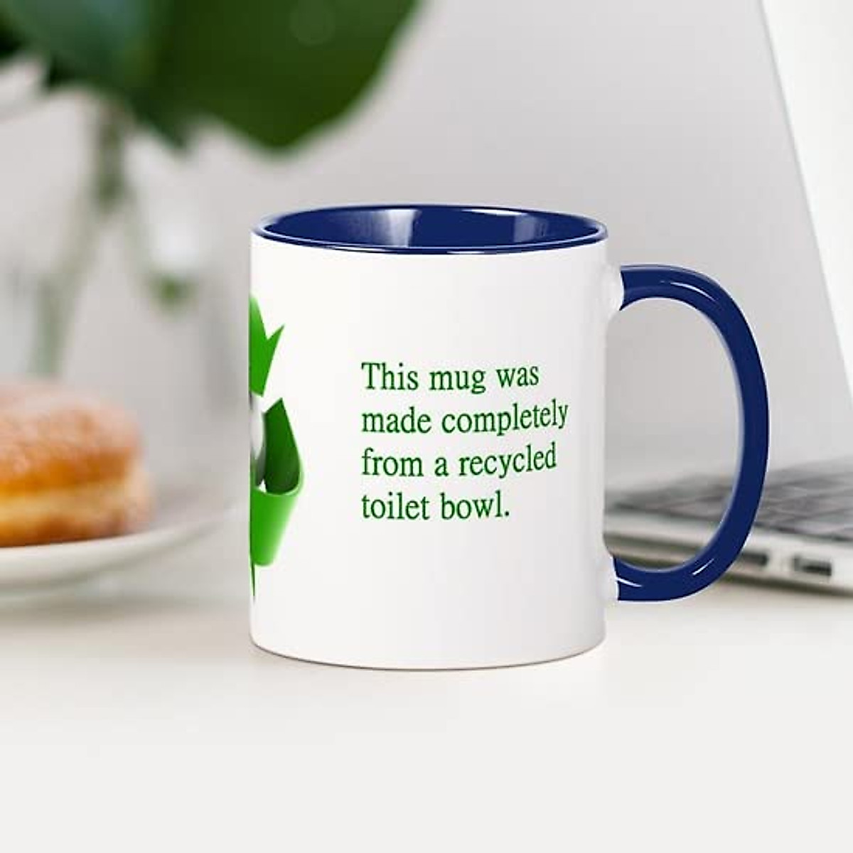 CafePress Funny Recycled Toilet Bowl Mug Ceramic Coffee Mug, Tea Cup 11 oz