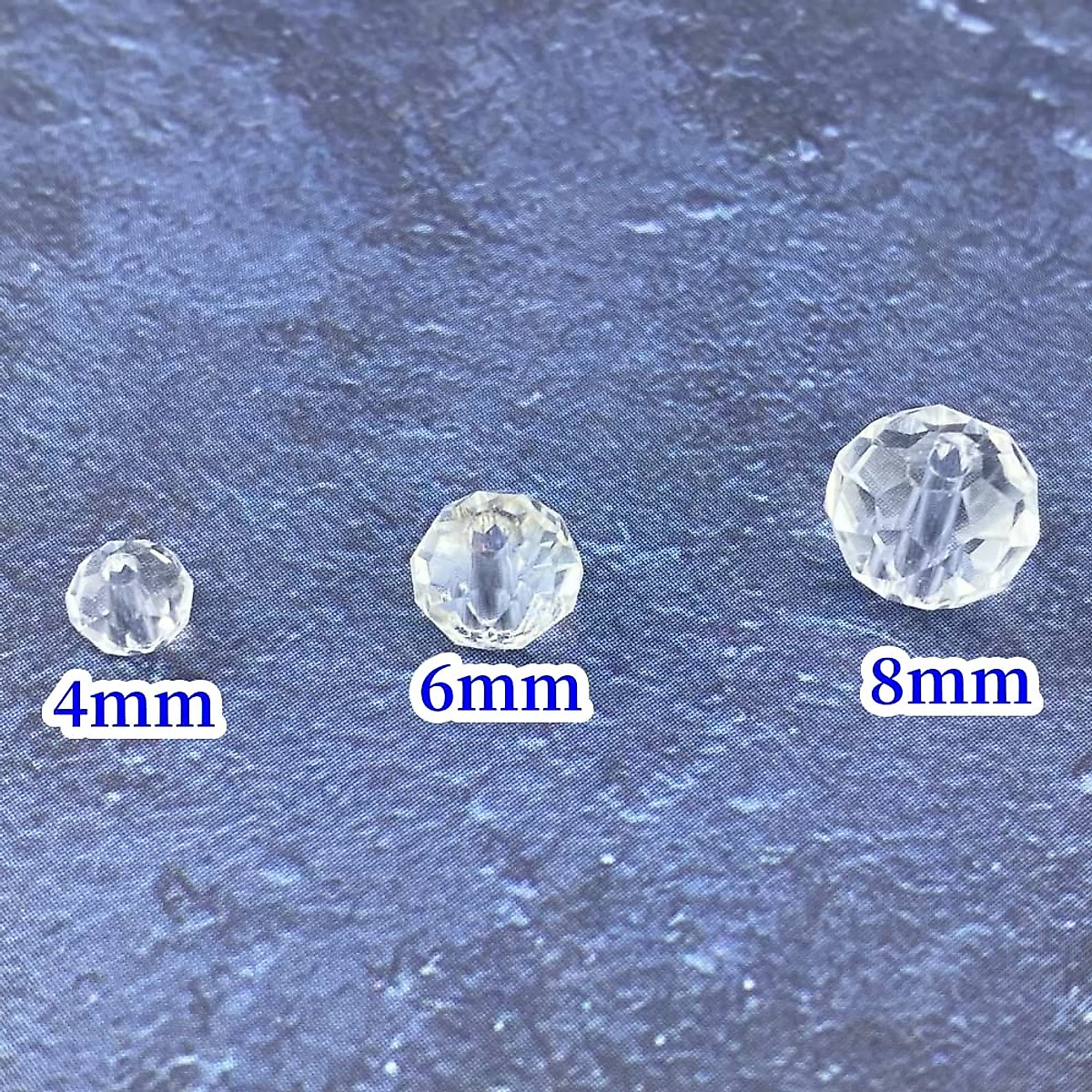 Honkoolly 100pcs Crystal Glass Beads 8mm Faceted Rondelle Glass Beads with Hole Glass Spacer Beads for Bracelets Necklace Earring DIY Jewelry Making Craft(Blue Series)