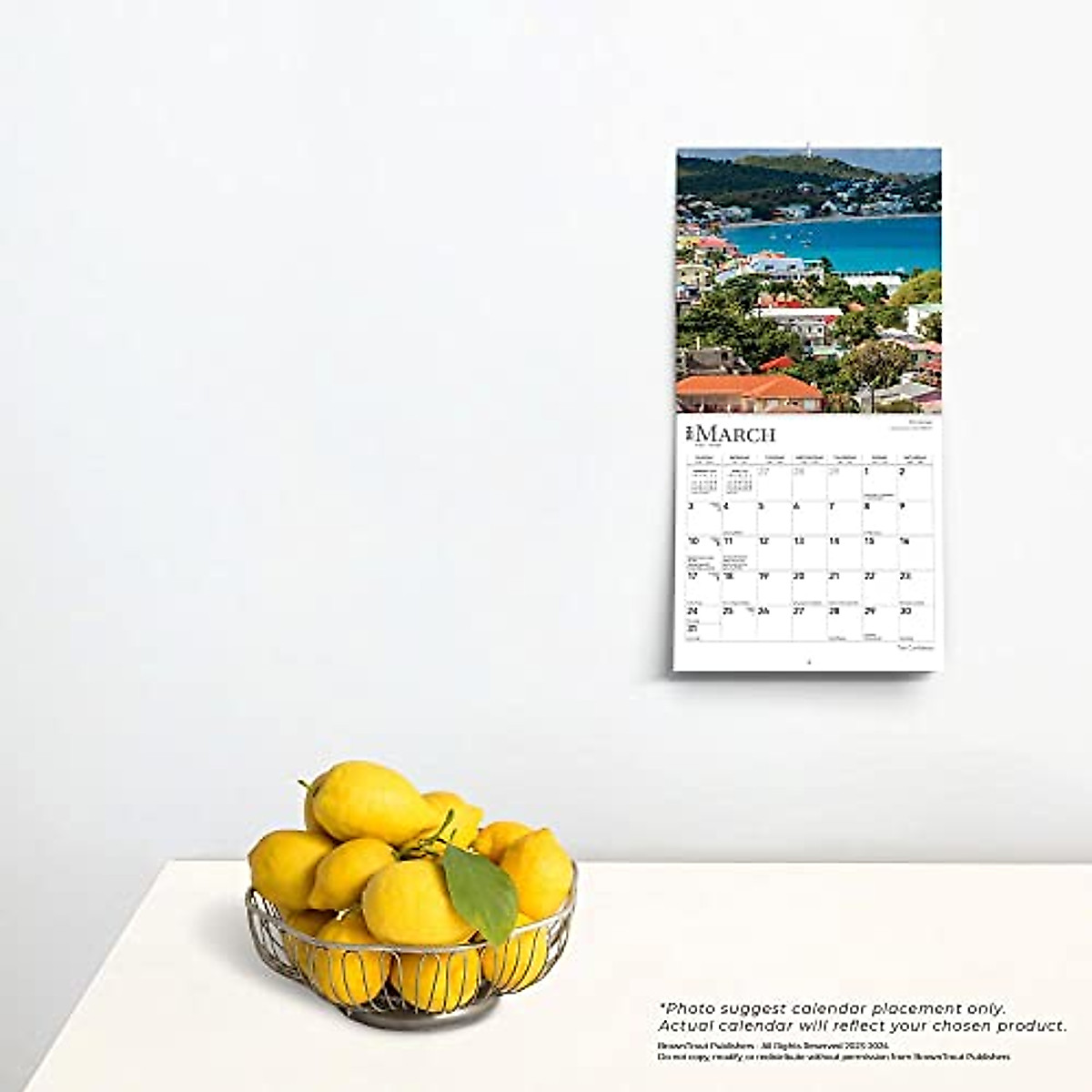 The Caribbean | 2024 7 x 14 Inch Monthly Mini Wall Calendar | BrownTrout | Travel Nature Beach Tropical