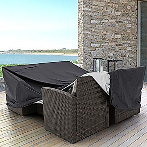 HAPLIFE Patio Furniture Set Covers Outdoor Conversation Set Covers Sectional Garden Sofa Covers Chair Loveseat Covers Waterproof Dust Protective