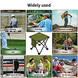 Roptat 2 Pack Camping Stool,Portable Folding Compact Lightweight Stool Seat for Camping Fishing Hiking Gardening Outdoor Walking Backpacking Travelling and Beach with Carry Bag