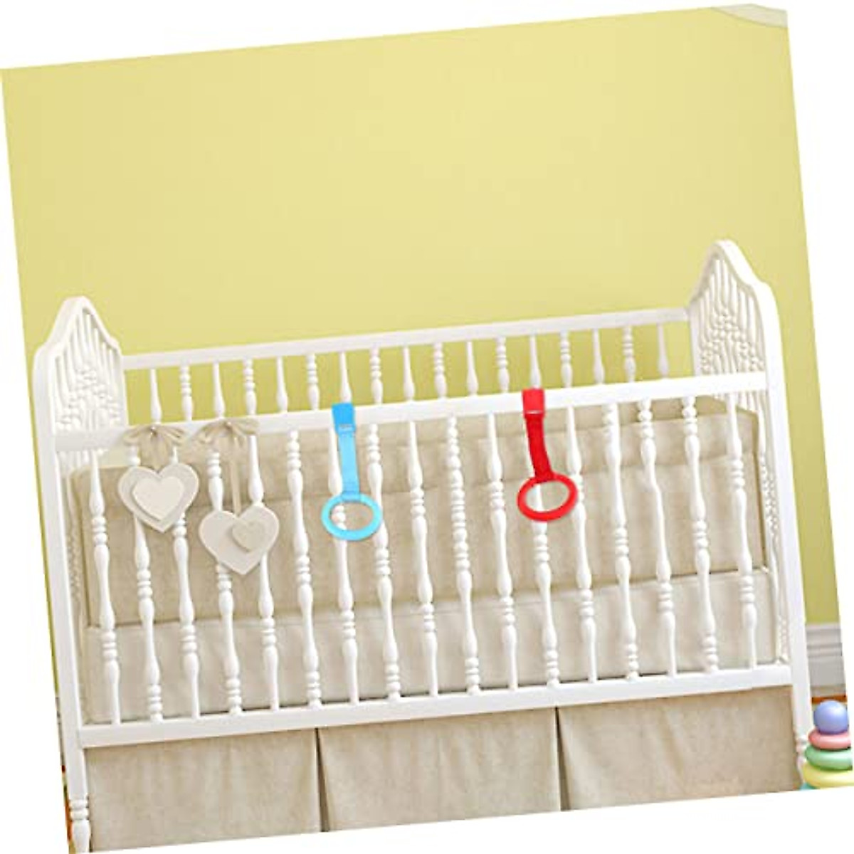 2Pcs Walking Crib Rings Crib Assistant Rings Baby Stands Ring Play Gym cot Rings Walking Stand Rings Baby cot Hanging Rings Crib Tool Ring Toddler Baby Playing Plastic Sports