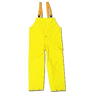 MCR Safety 800BPL Concord Neoprene/Nylon Flame Resistant Bibbed Pant with Snap Fly Front, Yellow, Large