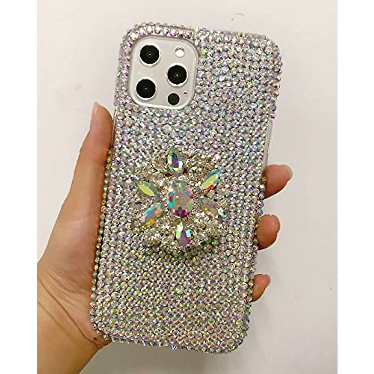 Max-ABC Compatible with Samsung Galaxy Note 10 Plus Glitter Case,3D Diamond Crystal Rhinestone Women Girls Rainbow Shiny Sparkle Bling Glitter Protective Phone Case Cover with Kickstand