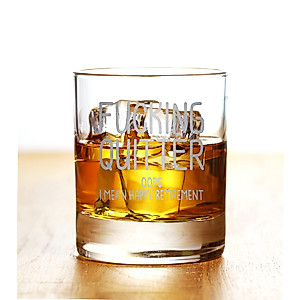 Promotion & Beyond Quitter Oops I Mean Happy Retirement Birthday Funny Gift For Friend Dad Uncle Grandpa From Daughter Son Wife - Father's Day Christmas Anniversary Party Favor Whiskey Glass