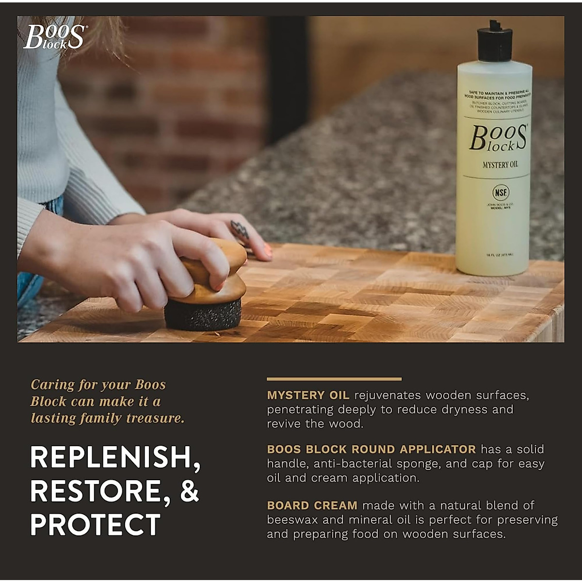 John Boos MYSB Mystery Butcher Block Oil, 16 Ounce Bottle