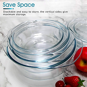 Clear Round Glass Casserole by NUTRIUPS | Small Oven Safe Casserole Dish, 0.65 L