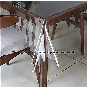 Golden Linens LLC 2.2 mm Thick Clear Plastic Transparent Tablecloth Protector Water Proof Heavy Duty Easy Clean, Long Lasting Kitchen Dinning Table, Family Gathering Party Holidays (60" X 90")