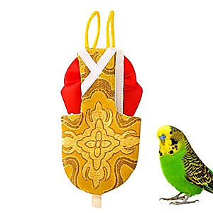 Scicalife Parakeet Comfortable Lovely Bird Pant Flight Suit Pet Supplies Bird Diaper Clothing for Parrot Pigeon Pet (Size XL, Yellow) Cockatiel