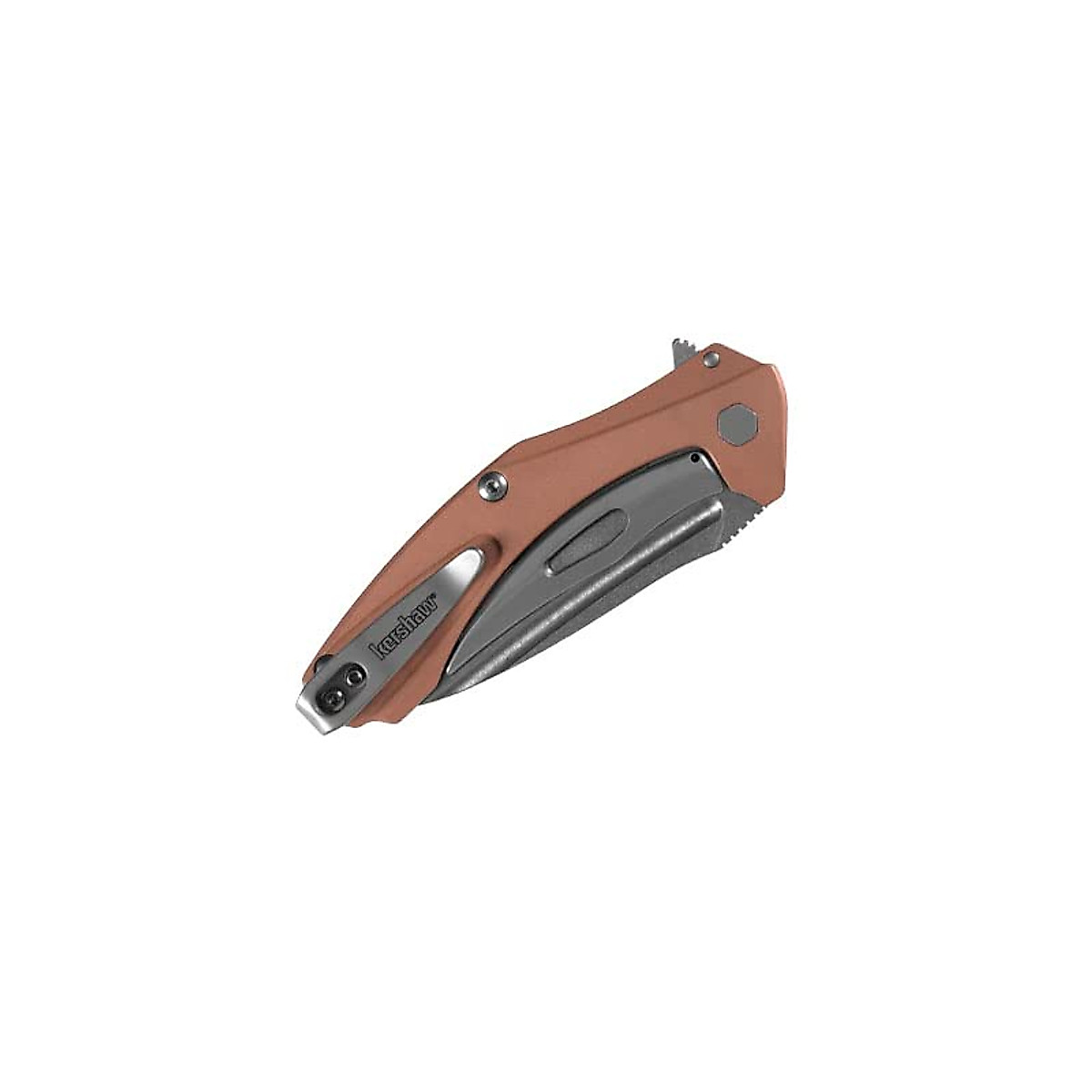 Kershaw Natrix - Copper Pocketknife (7006CU); 2.75-inch Drop-Point Blade with Stonewashed D2 Steel; Hefty Copper Handle Features Brushed Silver Hardware; Reversible, Deep-Carry Pocketclip; 3.7 oz