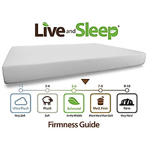 Live and Sleep Mattress Classic King Mattress - Memory Foam Mattress - 10 Inch - Cool Bed in a Box - Medium Firm - Advanced Support - CertiPUR Certified - King Size