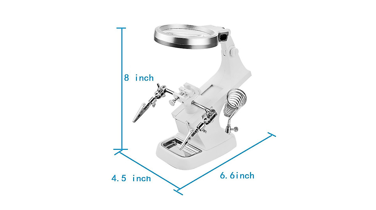 Glam Hobby LED Magnifier Station - Hands-Free 3X/4.5X