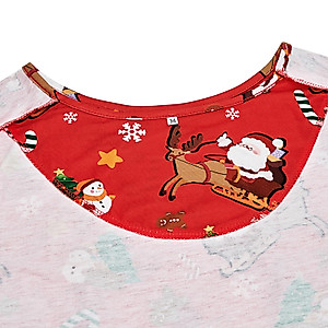 American Trends Christmas Sleep Shirts for Women Green Christmas Dress Cotton Sleep Dress Women Christmas Pajamas Dress Short Sleeve Red Sleepwear Night Shirts for Sleeping Santa Claus 2XL