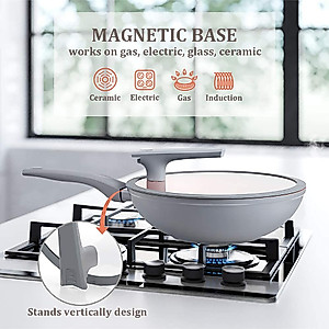 SHINEURI 9 Pieces Nonstick Cookware, Nonstick Pots Pans Set, Nonstick Pans and Pots, Nonstick Pans, Nonstick Pots, Non-stick Ceramic Cookware Set, Ceramic Pots and Pans Set, Ceramic Pans Pots Set