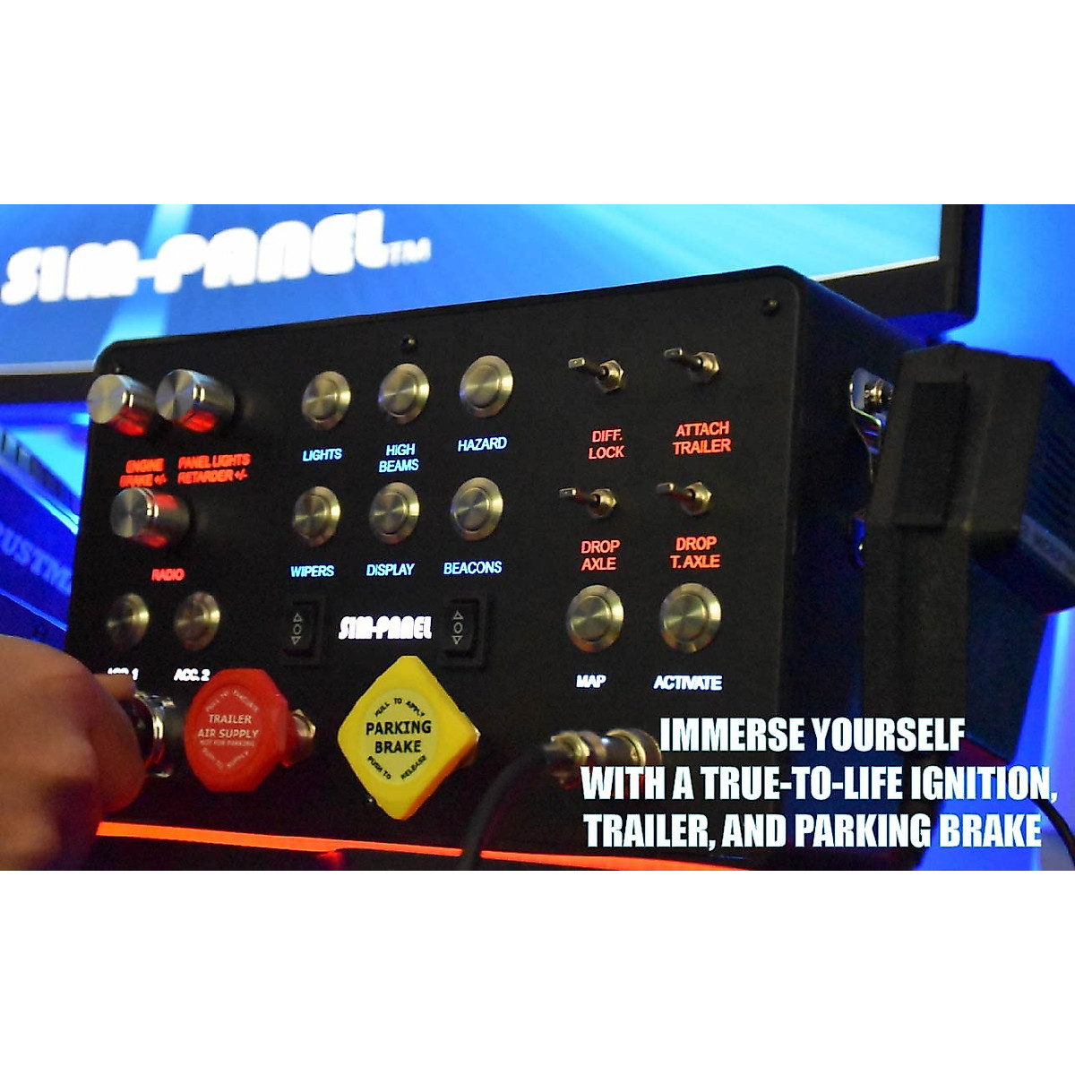 SIM-PANEL Classic ATS/ETS2 Button Box for American Truck Simulator (ATS/ETS2 Button Box w/Communications and VESA Compatibility)