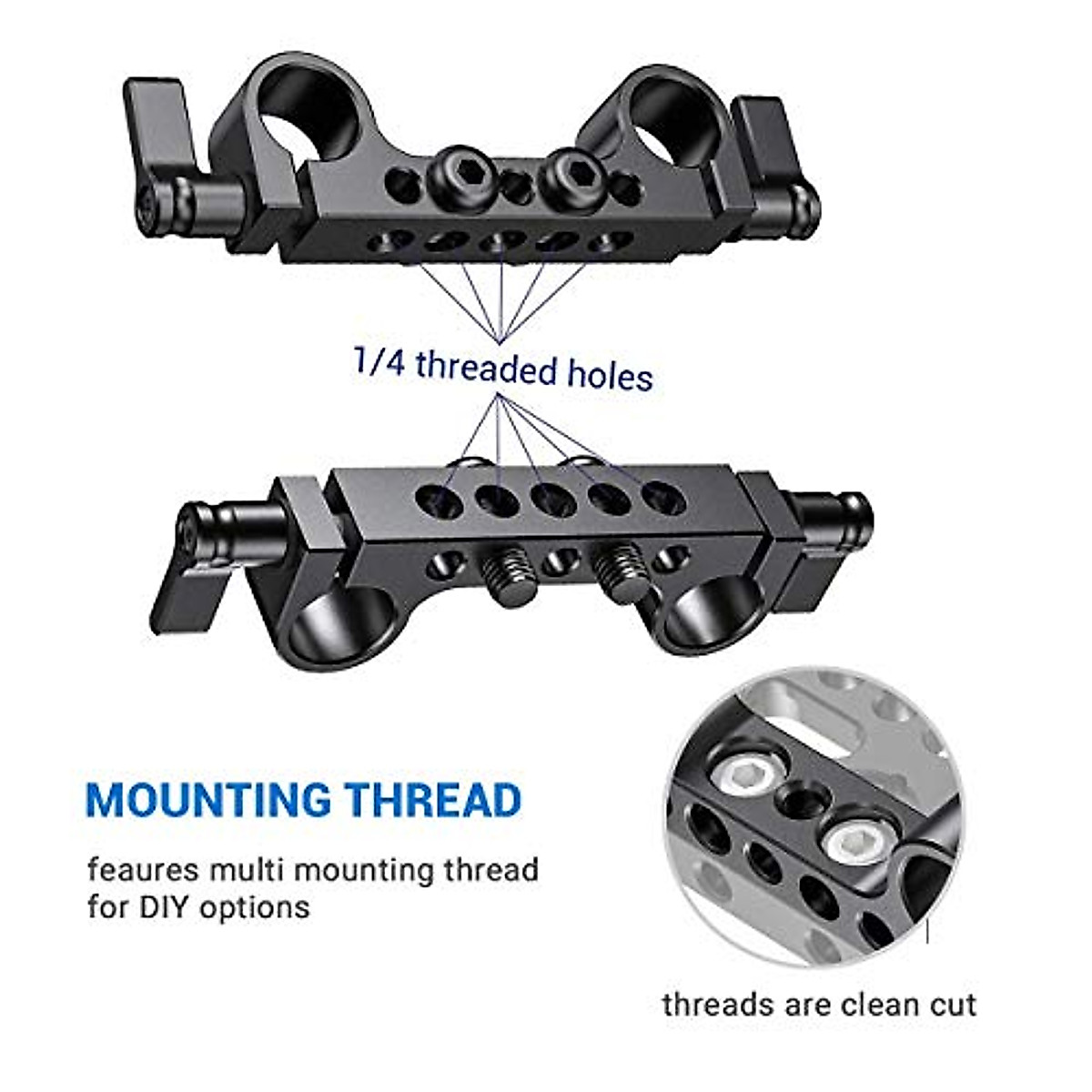 SMALLRIG Super Lightweight 15mm Railblock with 1/4"-20 Thread for RED and Other 15mm DSLR Camera Rig - 942