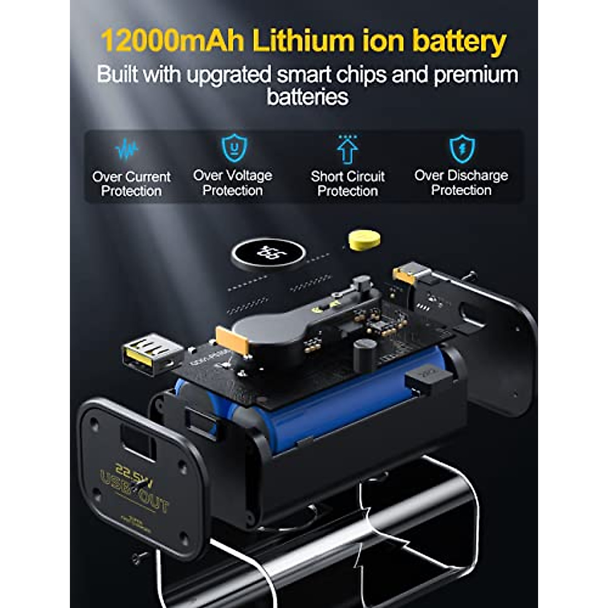 EMNT Portable Charger 12000mAh, 25W PD Fast Charging Power Bank, External USB C Cell Phone Charger for iPhone 14/13 Mini/12/11/Android/Samsung, Battery Pack for Heated Vest/Jacket/Blanket/Pants