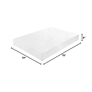 Olee Sleep 9 Inch I-Gel Multi Layered Memory Foam Mattress, Full, White