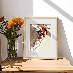 Afuly 11x14 Picture Frame 8x10 Picture with Mat 11 by 14 Frame without Mat Natural Wood Texture Wall Mounted Gallery Display Weddings Birthday Graduation Gifts for Family, Set of 2, Oak Beige