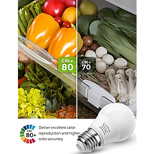 L LOHAS LED Refrigerator Light Bulb, 40W Equivalent 120V A15 Fridge Waterproof Bulbs, 5W E26 Medium Base Daylight White 5000K for Freezer Home Kitchen Lighting, Non-dimmable, 2 Pack