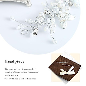 Gorais Bride Wedding Hair Vine Pearl Bridal Headpieces Leaf Hair Accessories for Women and Girls